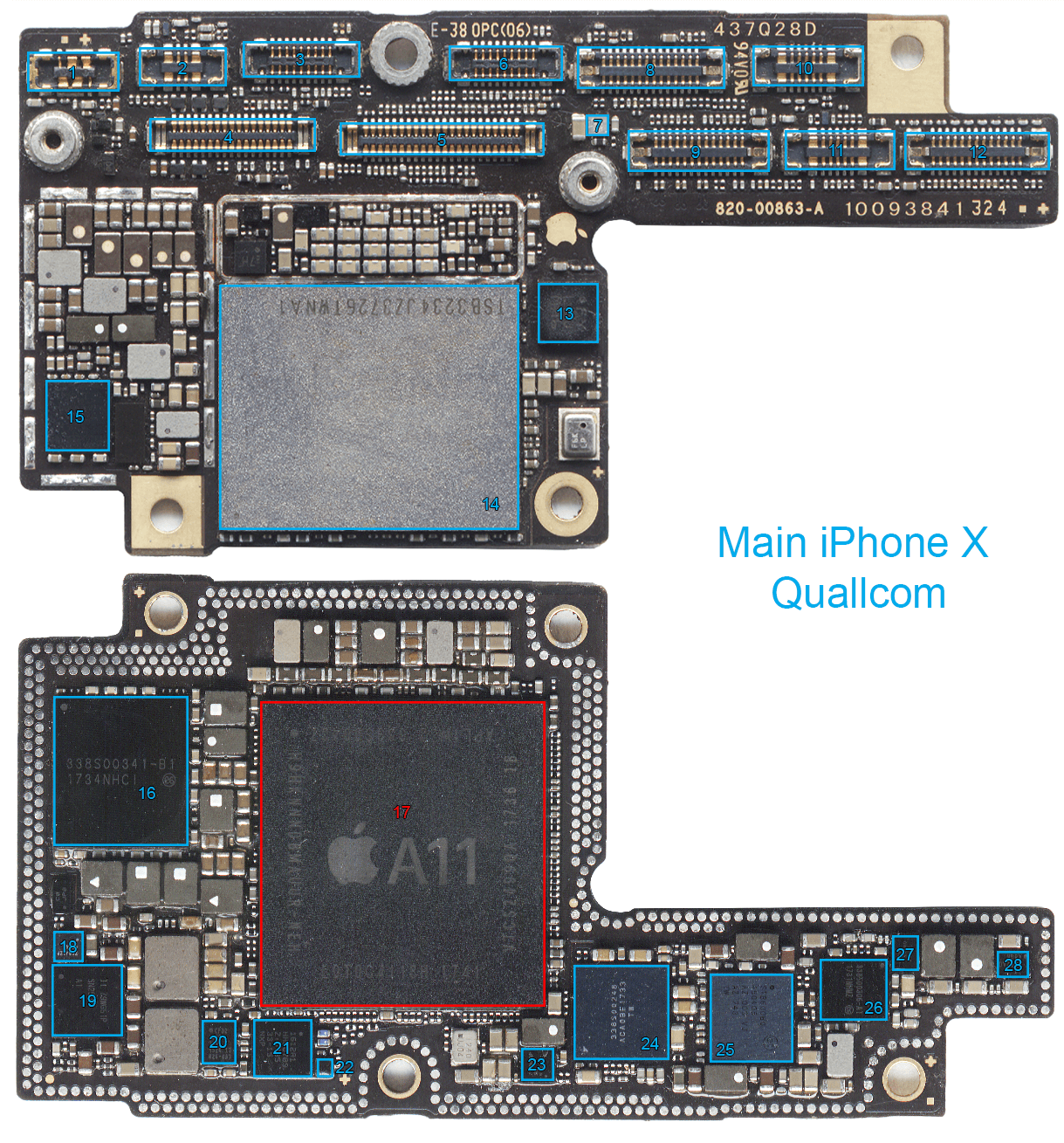 Nhận diện linh kiện iPhone X – VuHDA.COM